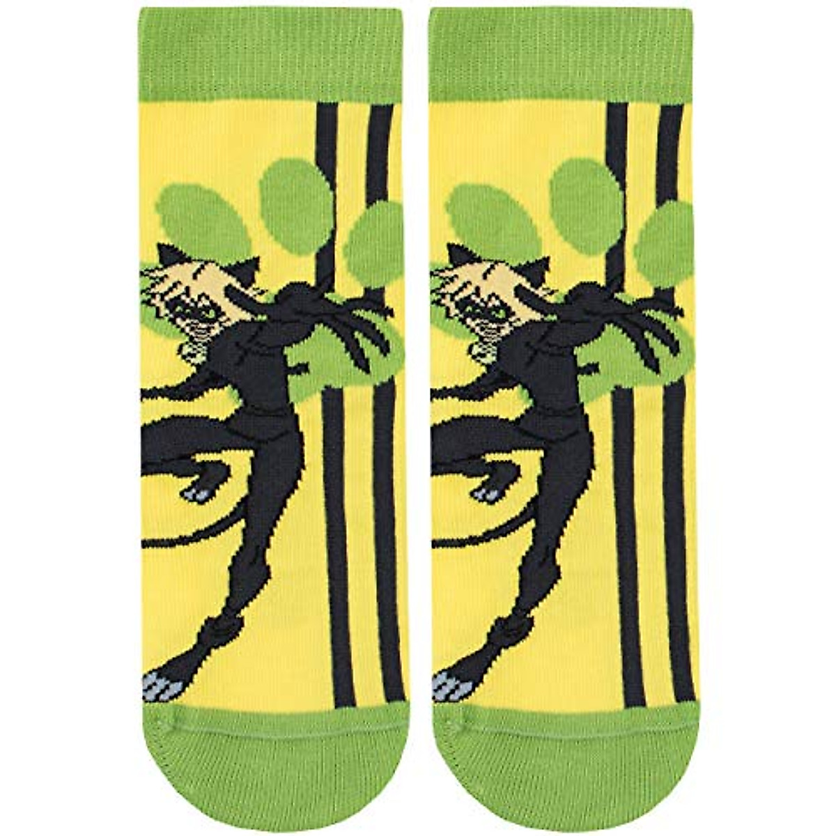 Miraculous Ladybug Boys' Cat Noir Socks Pack of 3 Size 13.5 to 4.5 Multicolored