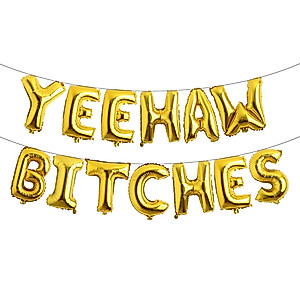 Yeehaw Bitches, Cowgirl Bachelorette Party Decorations, Yeehaw Bridal Shower Nashville Bachelorette Party Decorations, Western Country Wild West Nash Bash Bride to Be (YEEHAW BITCHES Gold)