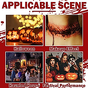 Halloween SFX Scar Wax Makeup Kit,Fake Blood Gel Fake Skin Scar Wound Special Effects Makeup Kit,Scar Wax+Blood Gel+Double-Ended Spatula
