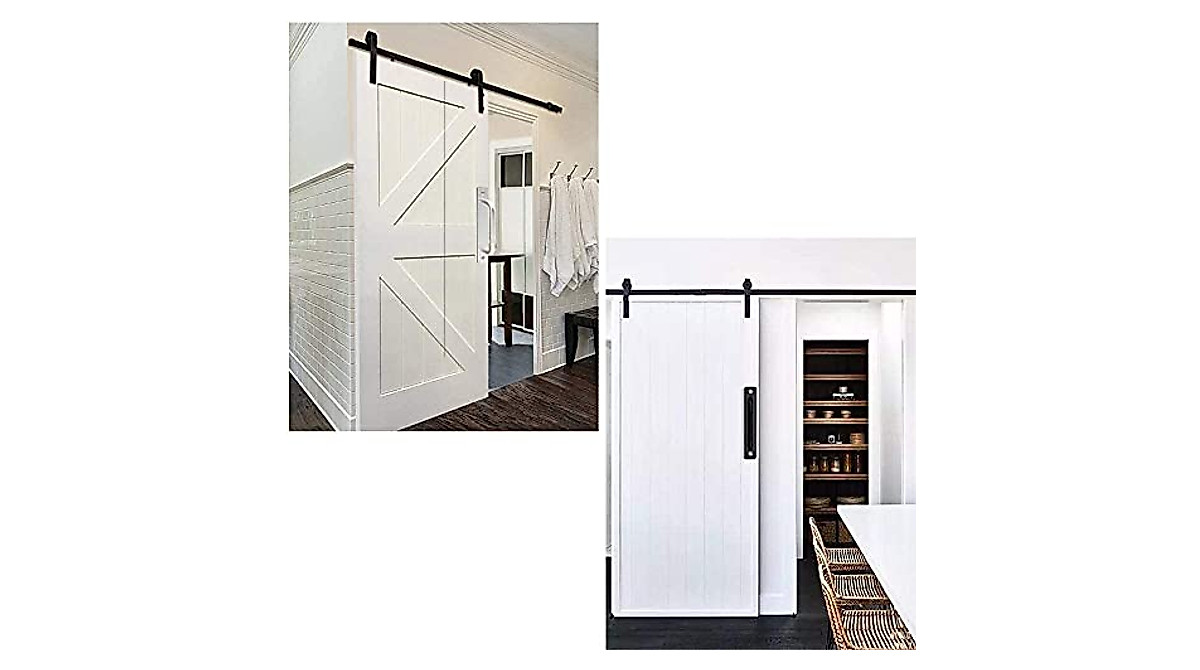 Gaizda Pack of 2 Black Barn Door Handles for Cabinets & Sliding Doors