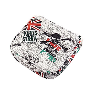 PLUSKER Golf Club Square Heel Shafted Mallet Putter Cover Magnetic Closure Red Creative UK Flag Pattern Putters Headcover