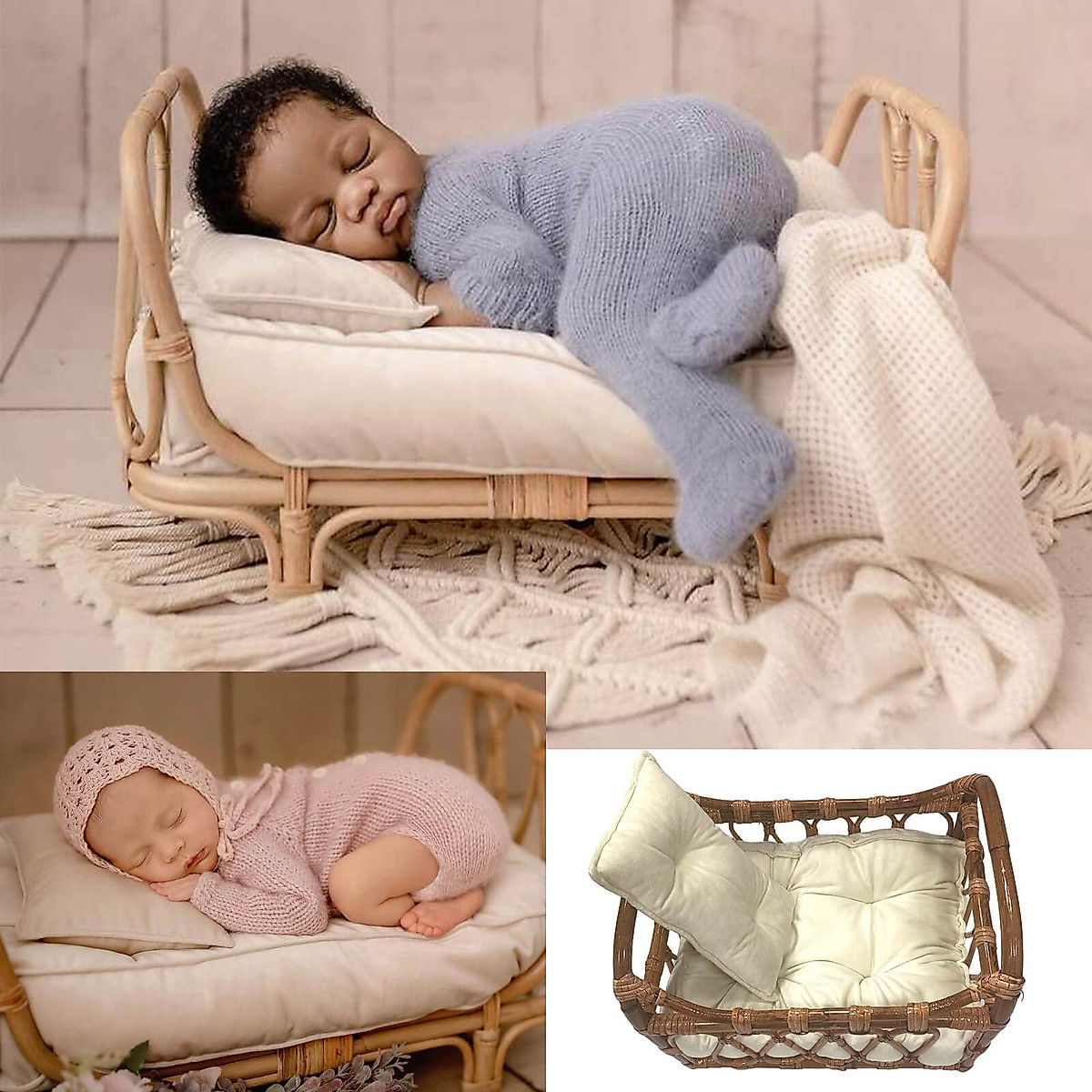 YEPTAME Newborn Photography Props Mini Pillows Baby Pillow for Newborn Photoshoot Posing Pillow Baby Bed Mattress Infant Basket Filler
