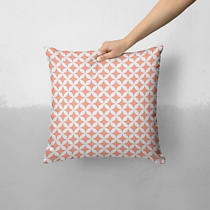 iiRov The Apricot and White Overlapping Circles - Custom Decorative Home Decor Indoor or Outdoor Throw Pillow Cover Plus Cushion Set for Sofa, Bed or Couch (Pillow CASE Cover Plus Cushion)