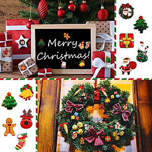100 Pieces Christmas Resin Charms for Crafts Flatback Slime Charm Beads Resin Supplies Mini Xmas Embellishments Crafts Decorations for DIY Scrapbooking Jewelry Cell Phone Case(Santa Claus)