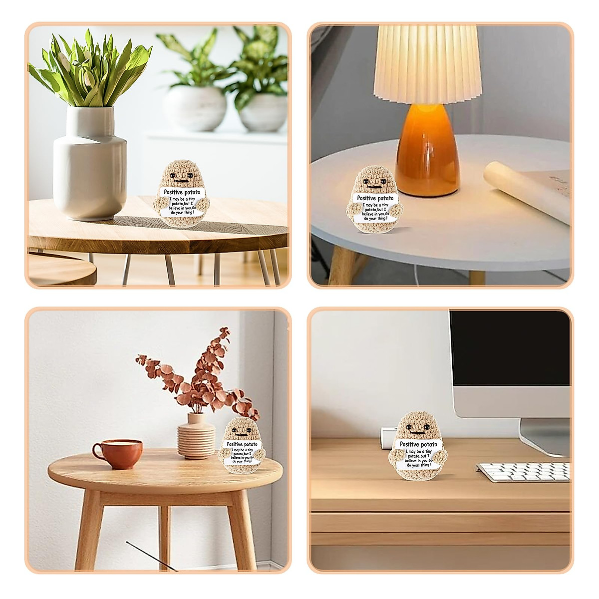 Letken Positive Potato Crochet Mini Knitted Potato Toy Home Decorations Encouragement Gifts