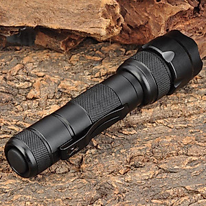 Skysted WF-502B Single Mode 1200 Lumen Mini Portable Tactical Clip Handheld Flashlight Torch Lamp,for Outdoor Sports and Indoor Activities (Camping, Hiking, Hunting, etc.) (Black)