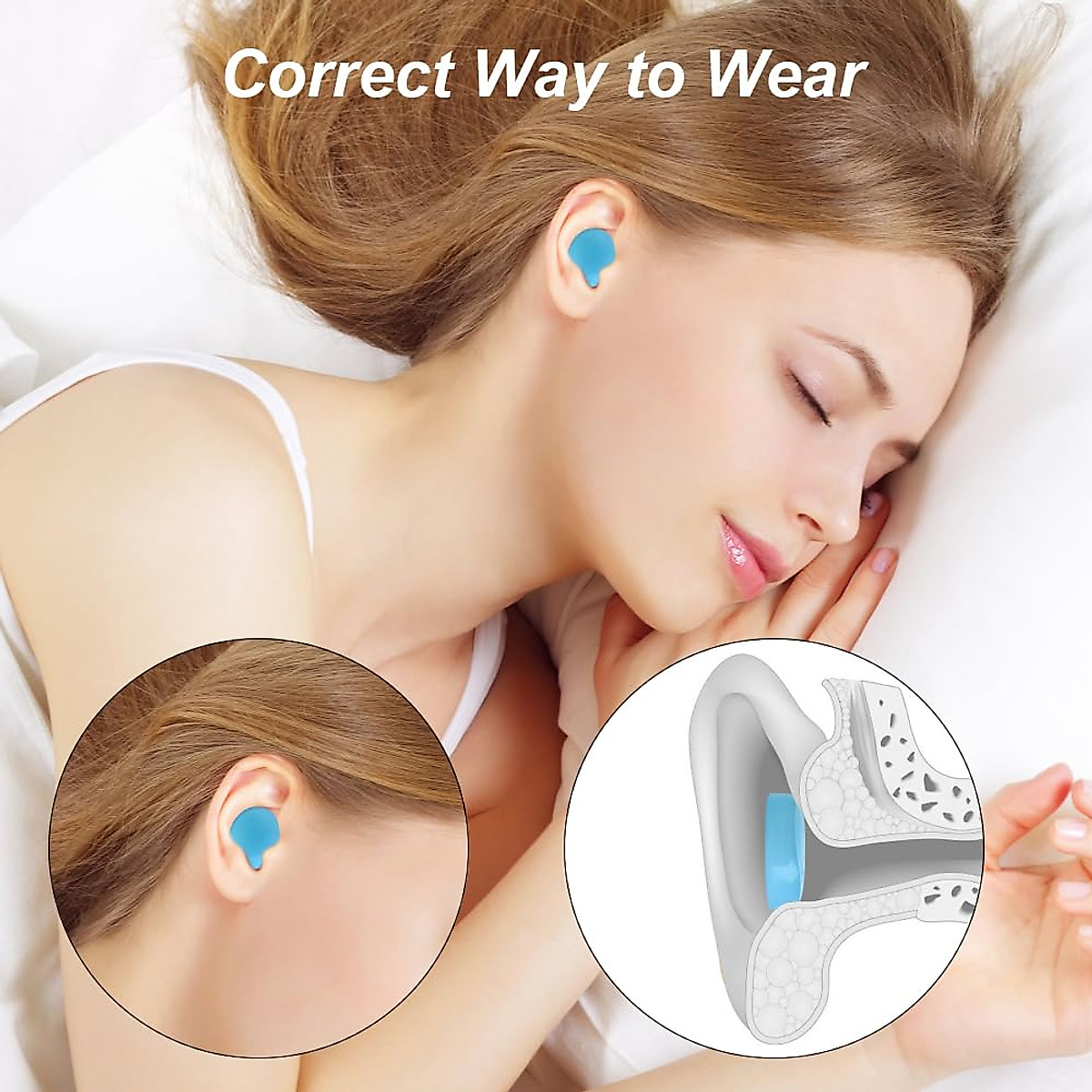 3+2 Pairs Reusable Super Soft Silicone Earplugs, Comfortable Ear Plugs That can Quickly Eliminate Noise, Suitable for Swimming, Sleeping, Snoring, Working, Studying, Loud Noise