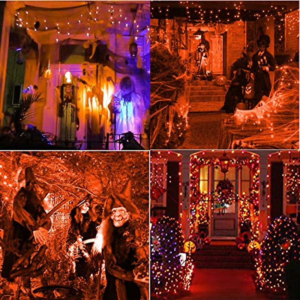 Vanthylit Halloween Decorations, 81.7Ft 200LT Halloween String Lights with Music Sync Spooky Sounds Lighted Halloween Fairy Lights for Indoor and Outdoor Patio Lawn Garden (Orange)