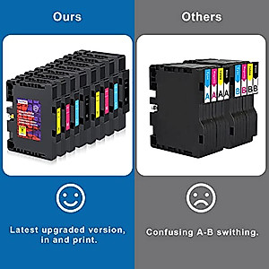 SubliPlus+ SG500 SG1000 Sublimation Ink Cartridges - Upgraded 3.03 Firmware - Compatible for SAWGRASS Virtuoso SG500 SG1000 Printers - Black*2 Cyan*2 Magenta*2 Yellow*2-8 Packs
