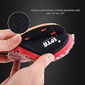 Wool Polishing Pads, SPTA 2Pcs 6 Inch (150mm) Wool Cutting Pad, Short Hair Wool Buffing and Polishing Pad Set, Wool Buffing Wheel for Heavy Cut for 6 Inch Car Polisher Polishing, Buffing and Cutting