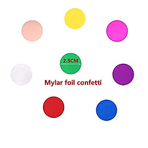 KADUOS 60G Mylar Foil Round CONFETTI Metallic Glitter Table confetti About 3600PCS for Party Wedding Birthday decoration (2.5CM, MIXED COLOUR)