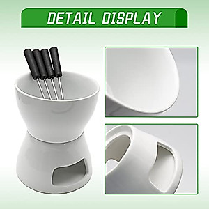 Butter Heater Italian Style Ceramic Butter Warmer Set Melt Hot Pot Bowl for Cheese Chocolate Butter Caramel (Package A)