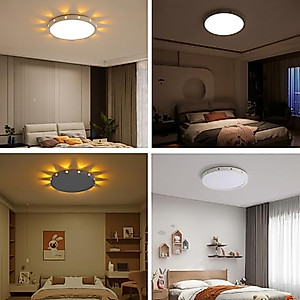 Anmaice Flush Mount led Ceiling Light Fixture 3000K/4000K/5000K Selectable,Modern Ceiling Lights for Bedroom Children's Kids Dining Room Kitchen Round White