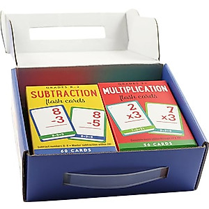 Essential Math Flash Cards Set - Addition, Subtraction, Multiplication, and Division (4 pack set)