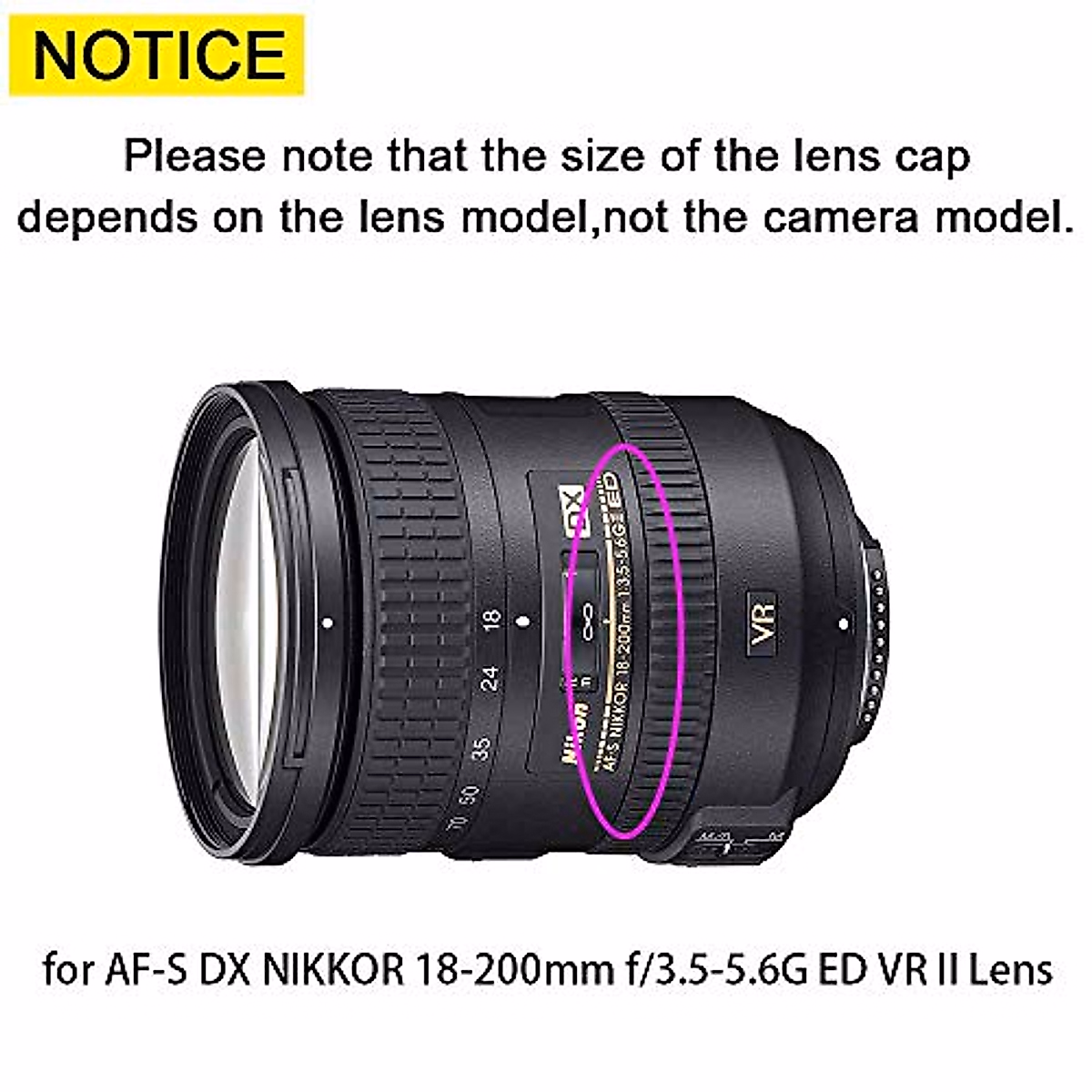 ULBTER 72mm Lens Cap Cover for AF-S 18-200mm f/3.5-5.6G VR II Lens for Nikon D90 D80 D40 D7000 D7100 D7200 D5100 D3100 Camera with Keeper Leash -2 Pack