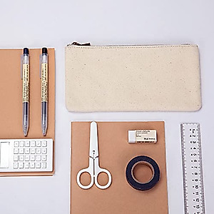 YONBEN Canvas Pencil Pen Case Stationery Case Pouch Bag (Beige, S)