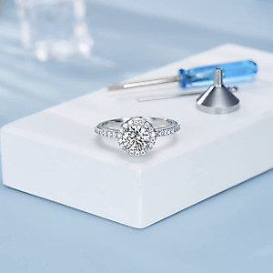 Sterling Silver Urn Ring For Ashes - Women Cremation Memorial Keepsake Ring with Cubic Zirconia Bereavement Jewelry Gift for A Loss of the Loved One (8#)