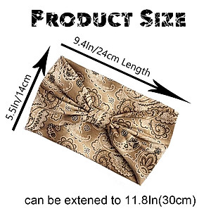 Aceorna Boho Bandeau Headbands Wide Knot Hair Band Stretch Turban Head Wraps Fashion Hair Accessories for Women 3 Pcs (Popular)