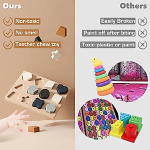 Promise Babe Shape Sorter Puzzles for Toddlers, Silicone Baby Soft Stacking Block Toys Montessori Preschool Shape Learning Puzzle Toy Sensory Teaching Gift for Boys Girls 3+