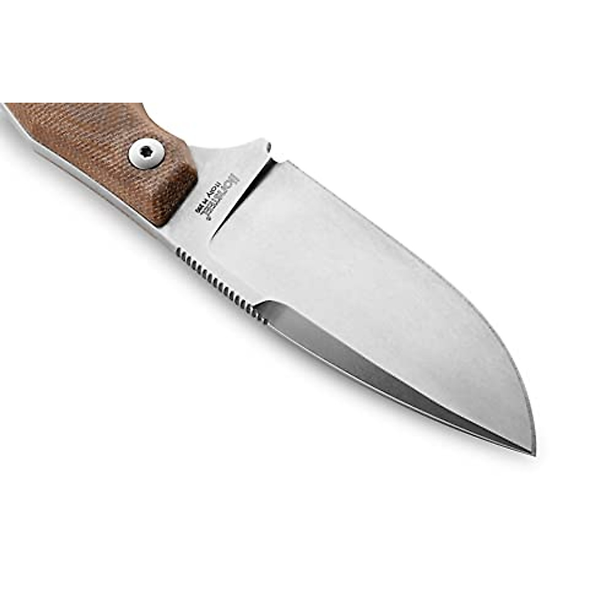 LionSTEEL H2 Karambit Style Fixed Blade EDC Hunting Hiking and Outdoor Knife, G10 and Micarta Handles, M390 Super Steel, Leather Sheath Included, Natural Micarta