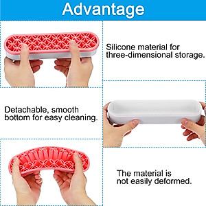 PATIKIL Diamond Painted Pen Holder, 2 Pack Silicone Makeup Brush Holder Multi-Purpose Cosmetic Storage Box Desktop Organizer for Art Craft, Black