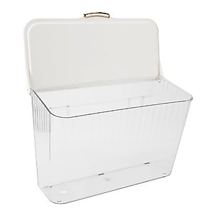 4L Wall Mounted Laundry Basket with Lid, Multifunction Wall Hanging Laundry Storage Container Organizer for Bathroom (Transparent)
