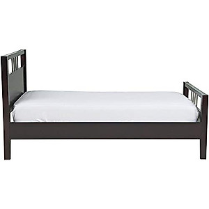 BOWERY HILL Modern Contemporary King Solid Wood Panel Platform Bed in Chocolate