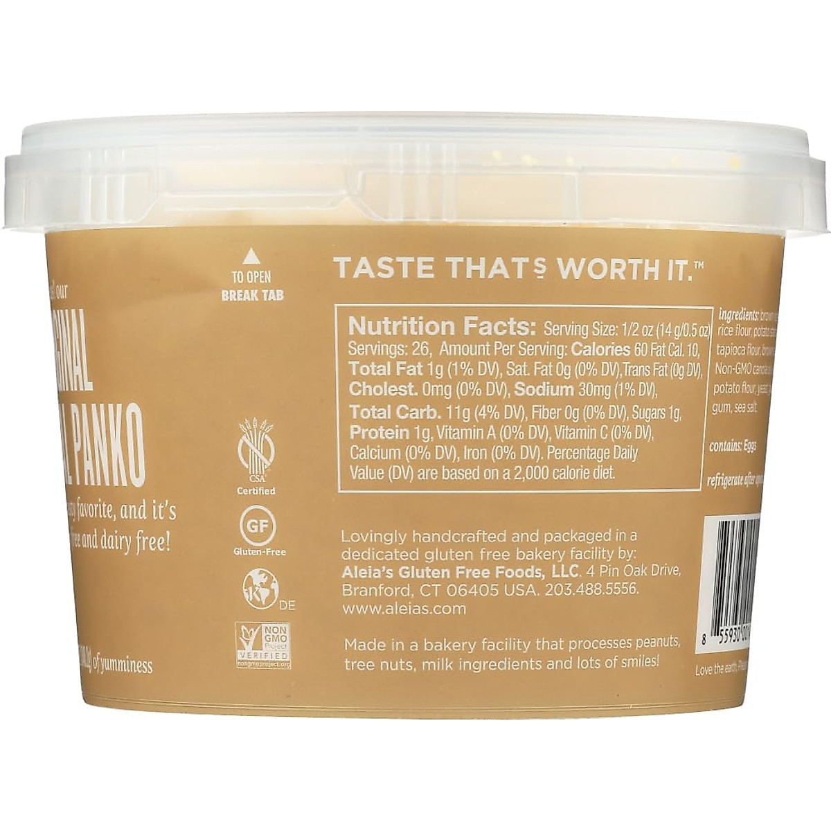 Aleias Gluten Free Panko Crumbs, Original, 12 Ounce (Pack of 3)