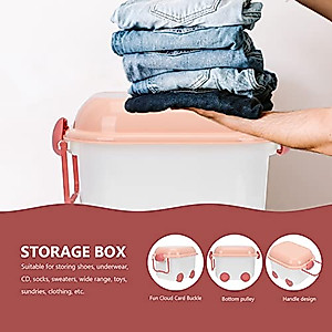Cabilock Storage Basket Bins Storage Box Box with Wheel Box Chest with Wheel Rolling Storage Box with Wheels Stackable Nursery Bin