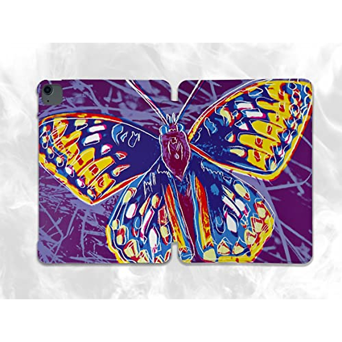 Kawaii Purple Monarch Butterfly case Compatible with iPad Mini Air Pro 7.9 8.3 9.7 10.2 10.9 11 12.9 inch Pattern Cover New 2022 2021 Trifold Stand 3 4 5 6 7 8 9 Generation (11" iPad Pro 1/2/3 gen)