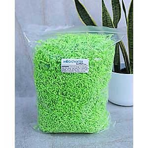 MagicWater Supply Soft & Thin Cut Crinkle Paper Shred Filler (2 LB) for Gift Wrapping & Basket Filling - Lime Green