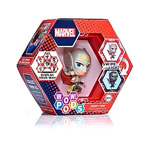 WOW! STUFF PODS Marvel Avengers Collection - The Mighty Thor | Superhero Toys Light-Up Bobble-Head Figure | Official Marvel Collectable Toys & Gifts | Number 211 in Series, Multicolor, 4 inches