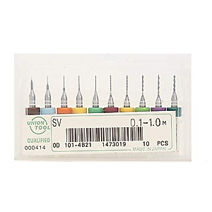 SUTK 10Pcs 1.0mm Mini Solid Carbide CNC Drill Bits for 3D Printer