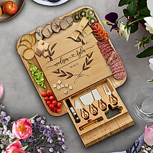 Personalized Cheese Board and Charcuterie Board: Custom Engraved Serving Platter - Unique Valentine's Day Gift, Wedding Gifts, Housewarming Gift Birthday Gifts for Women or Men