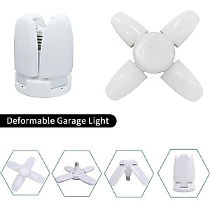 Stayofa 4 Pack LED Garage Light 40W,Mini Deformable Led Garage Ceiling Lights E26 6500K Daylight Garage Lights Adjustable Led Garage Light Bulb for Garage,Workshop,Workbench,Barn,Warehouse,Full Area