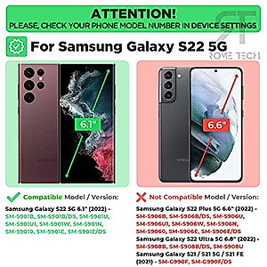 Rome Tech Holster Case with Belt Clip for Samsung Galaxy S22 6.1" [ONLY] Slim Heavy Duty Shell Holster Combo - Rugged Phone Cover with Kickstand Compatible with Samsung Galaxy S22 - Black