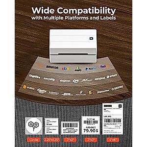 MUNBYN Bluetooth Thermal Shipping Label Printer, 4x6 Wireless Label Printer for Shipping Packages Small Business Office and Home, Support iPhone Android iPad Windows macOS Chromebook Etsy Ebay USPS