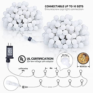 HEYFUNi 39ft 100 LED Globe String Lights Bedroom, Indoor String Lights with 8 Lighting Modes, Plug in Globe Fairy Lights for Bedroom Patio Party Outdoor Wedding Garden Decor