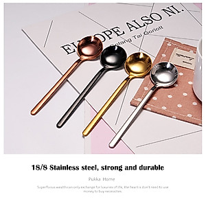 Sweejar 6-Piece Espresso Spoons 18/8 Stainless Steel Porcelain Espresso Cups with Saucers, 2.5 Ounce Stackable Cappuccino Cups