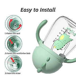 Piifur Baby Cup with Straw 12-18 months, Weighted ball Sippy cup for Toddlers with Handle, Water Bottle for Kids 8 Ounce (Pink)