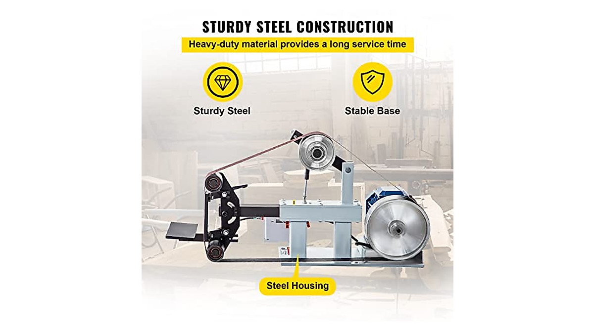 Happybuy 2Hp Variable Speed Belt Grinder for Precision Grinding