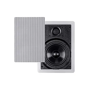 Monoprice 2-Way Polypropylene In-Wall Speakers - 6.5 Inch (Pair) With Paintable Grille - Aria Series,White