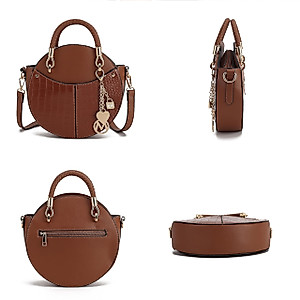 MKF Collection Crossbody Bag for Women, Designer Lady Round Purse Messenger