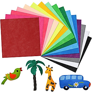 KaKaPops Thin Fabric Felt Sheets 12"x12", Stiff Assorted Colors Craft Felt Squares for Crafts Sewing Patchwork DIY School Crafting Projects (16 Colors)