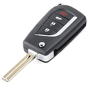 Keymall keyless Replacement Flip Entry Remote car Key fob 4 Button H Chip for Toyota Camry 2018 FCC HYQ12BFB 89070-06790