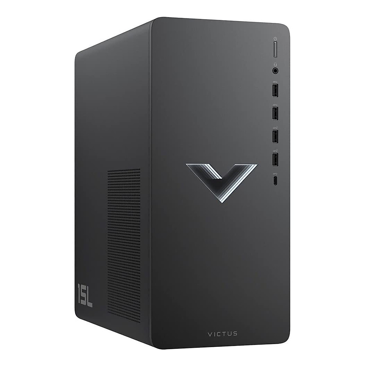 HP Victus 15L Gaming Desktop, AMD Ryzen 5 5600G(6 Cores up to 4.4GHz), AMD Radeon RX 6400, 64GB RAM, 1TB PCIe SSD+1TB HDD, USB-C, HDMI/DP, RJ45, PDG HDMI, Mica Silver, Win 11