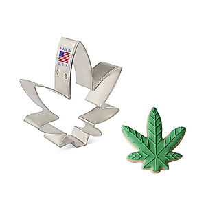 Marijuana Weed Leaf Cannabis Shaped Cookie Cutter 4/20 Gift, 3.5" made in USA by Ann Clark Cookie Cutters