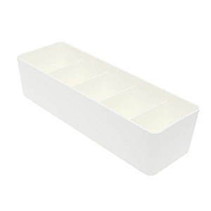 HEALLILY 1Pc 5 Grids White Plastic Storage Box Uncluttered Designs Dividers for Underwear Plastic Underwear Storage Box Accessory of Plastic Underwear Organizer Sets for Home Travel Trip