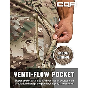 CQR Men's Winter Waterproof Tactical Pants, Softshell Fleece Lined Snow Ski Cargo Pants, Thermal Outdoor Hiking Work Pants, Recon Utility Camo, 32W x 30L