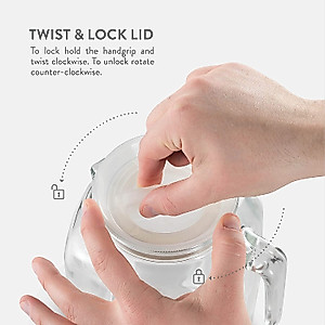 Bormioli Rocco Glass Frigoverre Jug With Airtight Lid (1 Liter): Clear Pitcher With Hermetic Sealing, Easy Pour Spout & Handle – For Water, Juice, Iced Coffee & Iced Tea